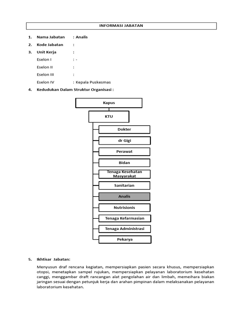 Anjab Puskesmas 2023 | PDF
