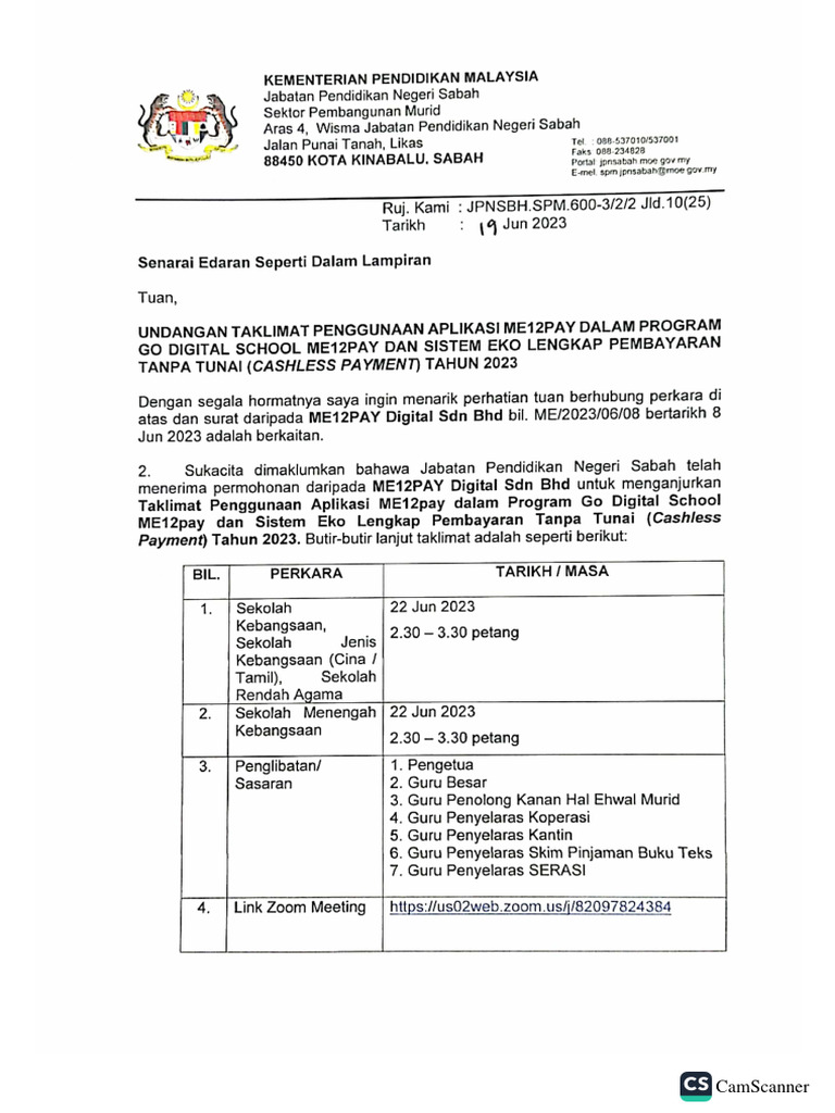 Taklimat Online ME12PAY Program Go Digital School | PDF