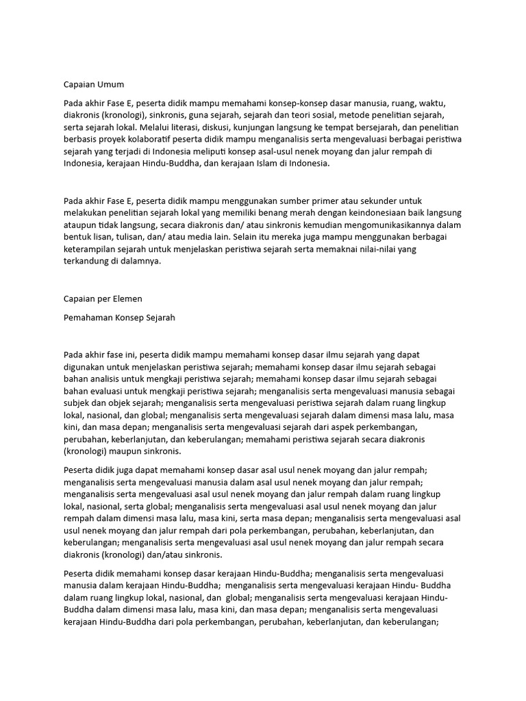 CP Sejarah Indonesia Fase E | PDF