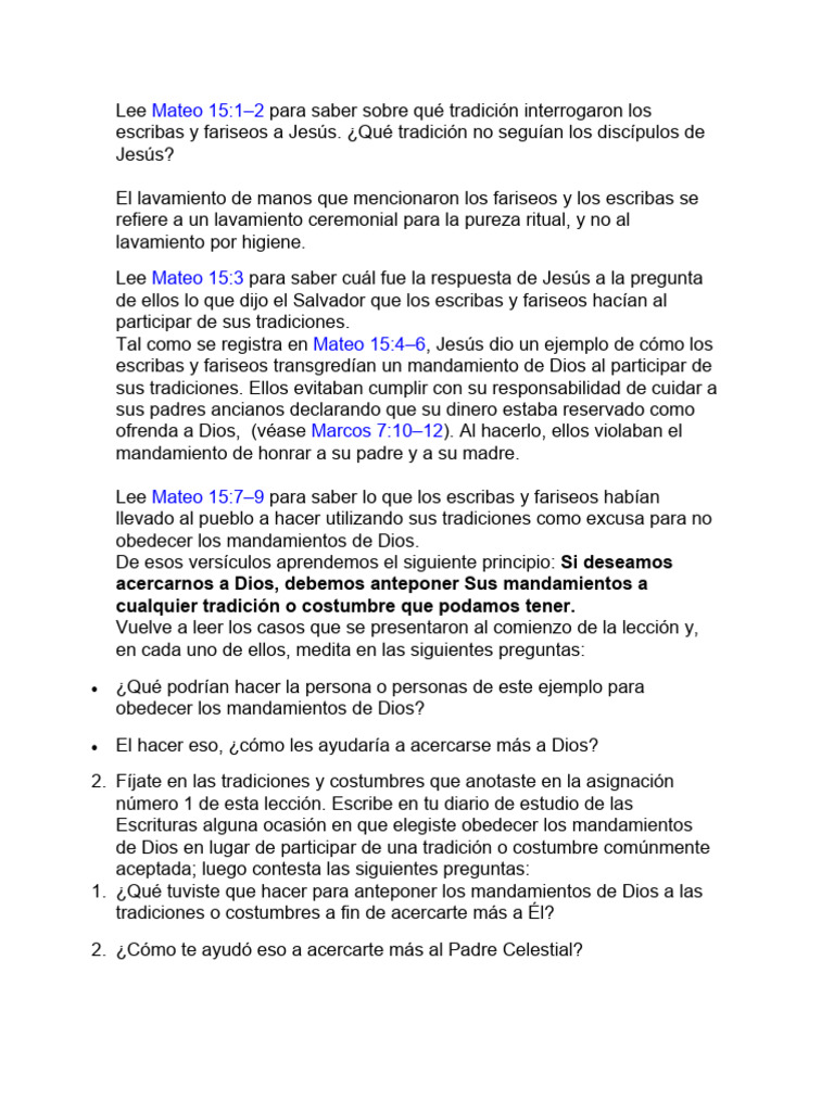 Mateo 15 | PDF | Jesús | Evangelio de Mateo