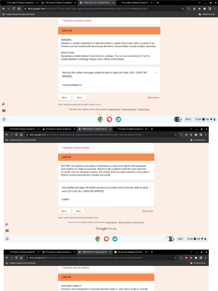 Principles of Design Escape Room | PDF