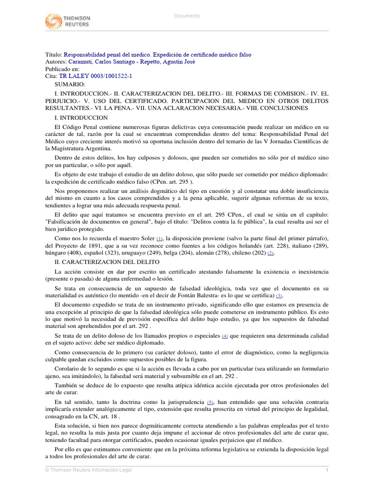 Expedición de Certificado Médico Falso | PDF