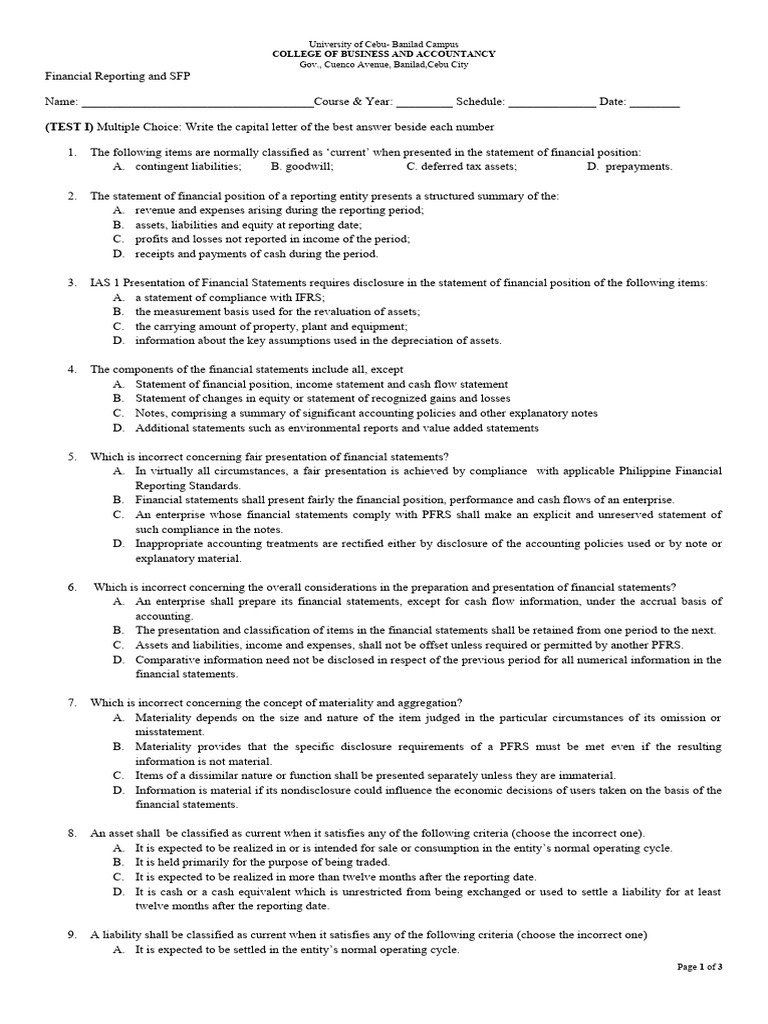 Activity 02 Financial Reporting and SFP | PDF