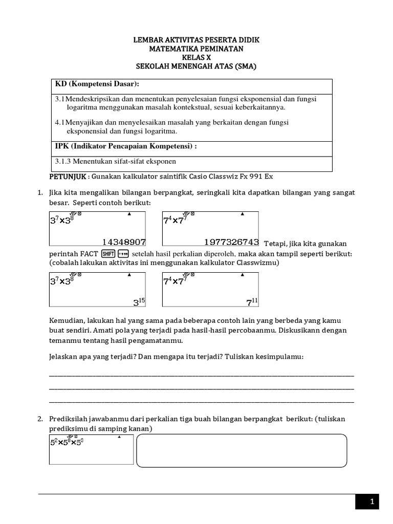 Lapd Eksponen | PDF | Komputer | Teknologi & Rekayasa