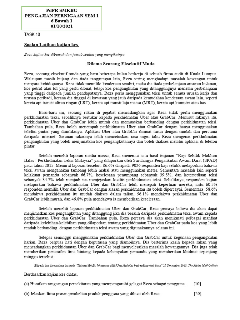 TASK 10 - KAJIAN KES - Dilema Seorang Esk - Muda | PDF