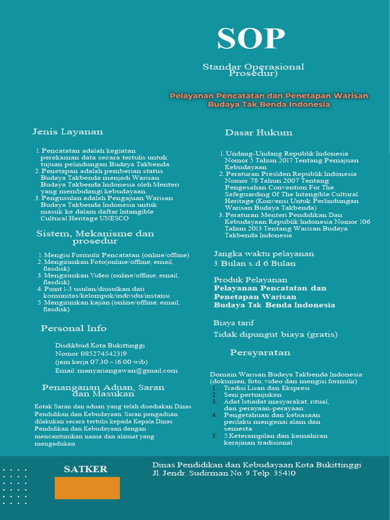 SOP Pencatatan Dan Penetapan Warisan Budaya Tak Benda Indonesia OK | PDF