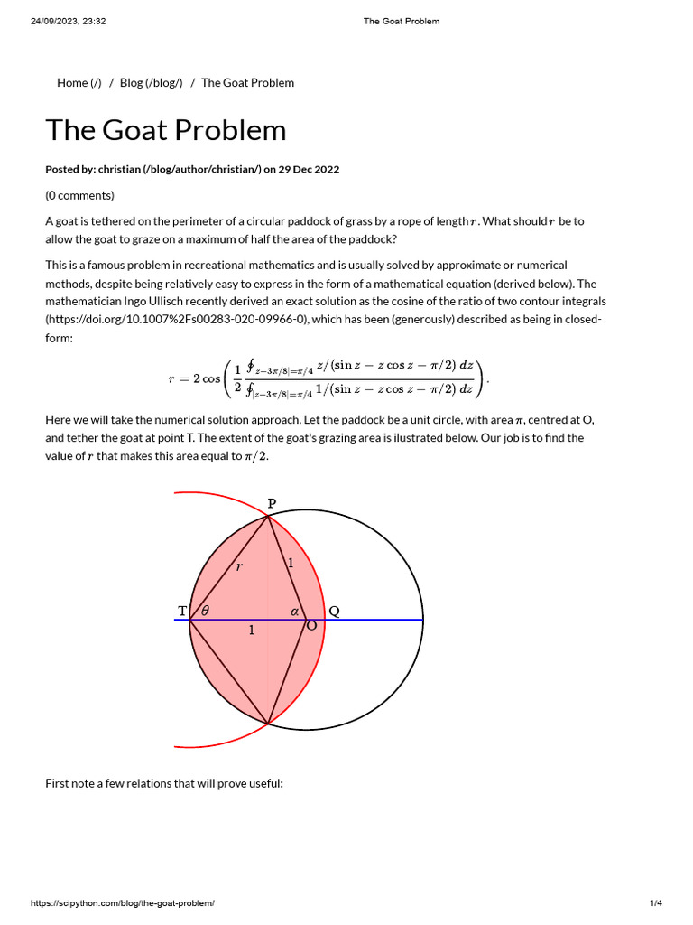 The Goat Problem | PDF