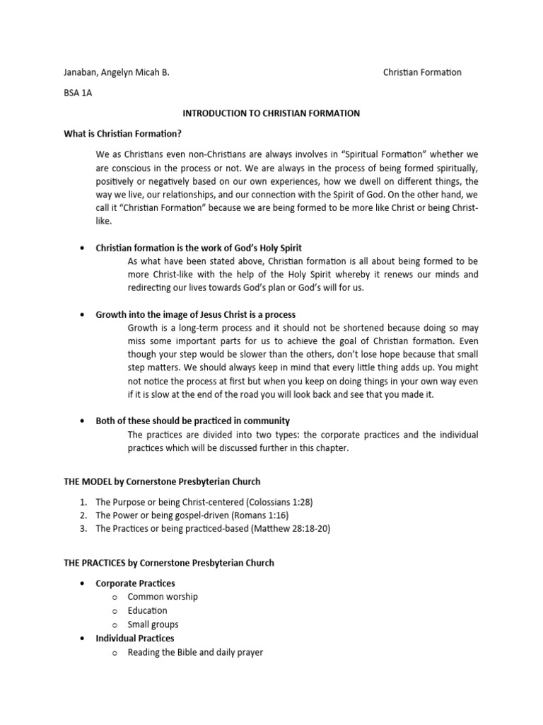 Introduction To Christian Formation Pdf