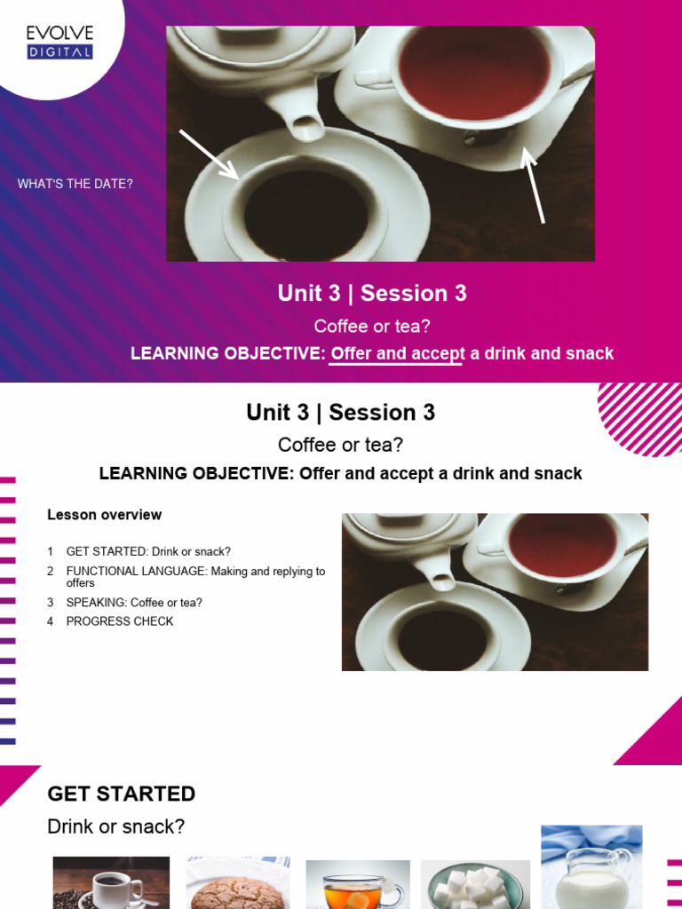 Unit 3 - Session 3: Coffee or Tea? | PDF
