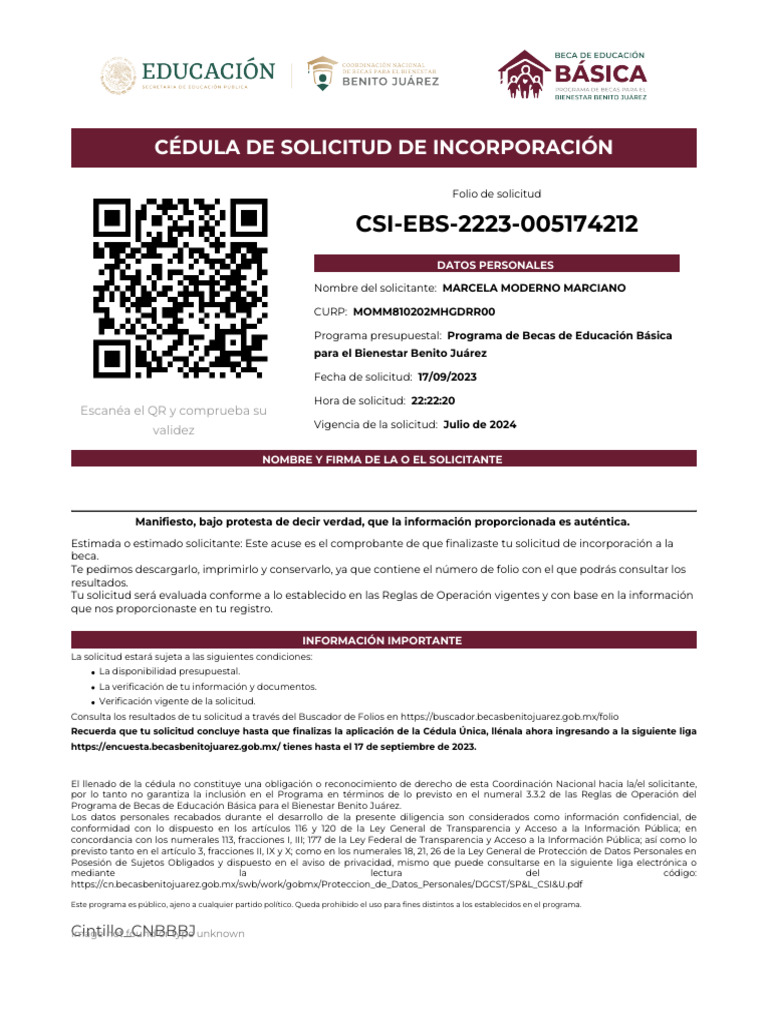 Acuse - CSI EBS 2223 005174212 | PDF | Derecho