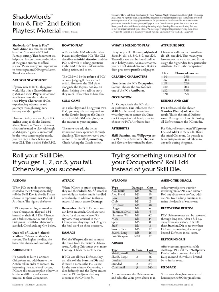 Horos IRON & FIRE 2E - Shadow Lords | PDF | Games & Activities