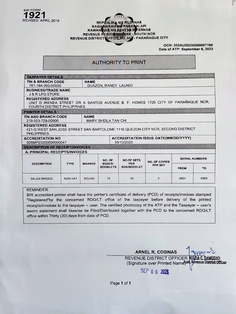 Atp J&R LPG Store | PDF
