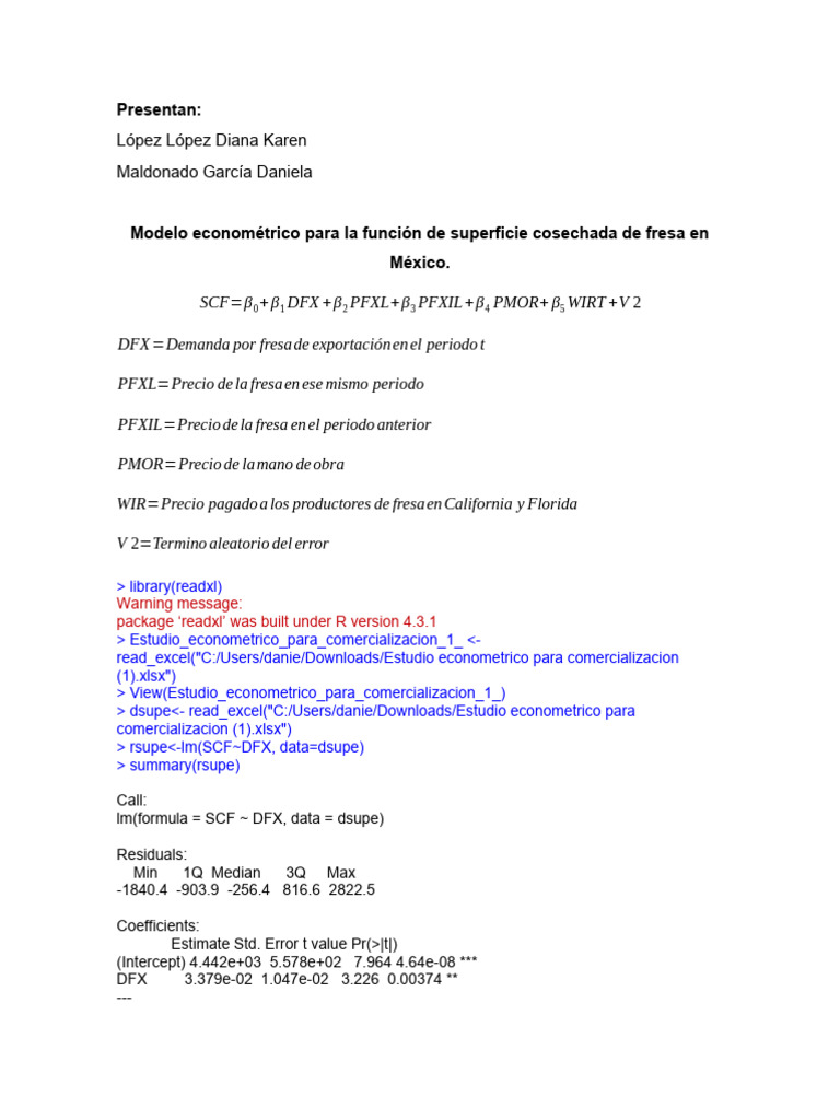 Tarea de Econometria | PDF