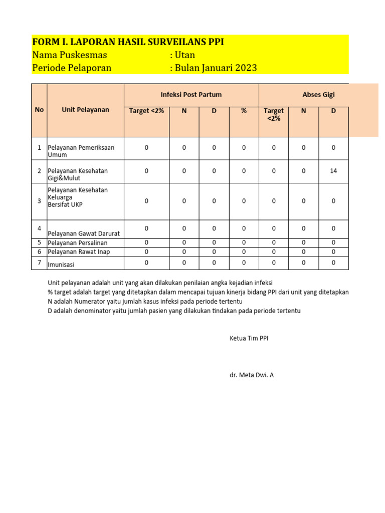 Laporan PPI Puskesmas Utan | PDF