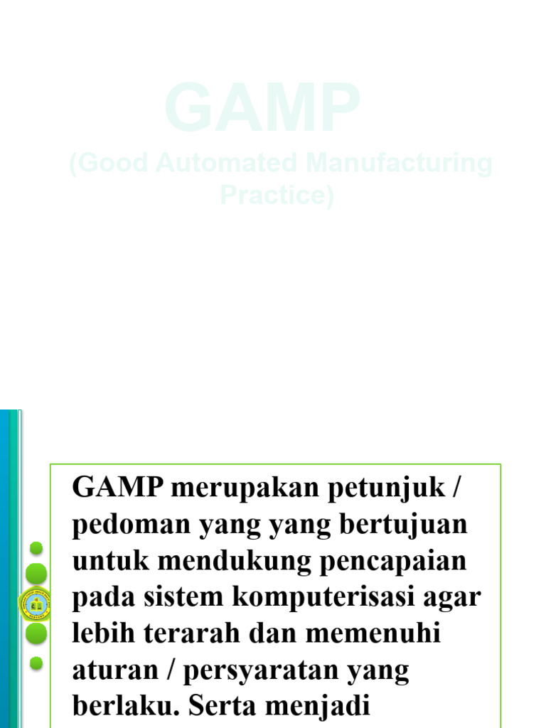 Gamp-Good Automated Manufacturing Practices | PDF