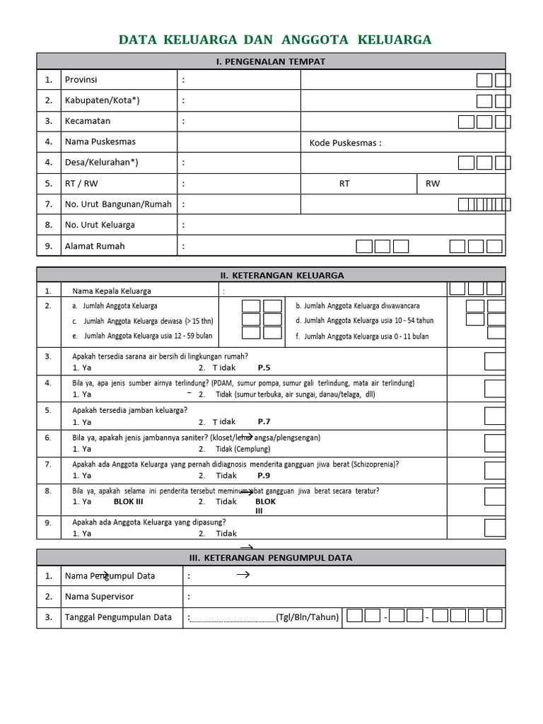 Kuesioner Survei PISPK 15 ART | PDF