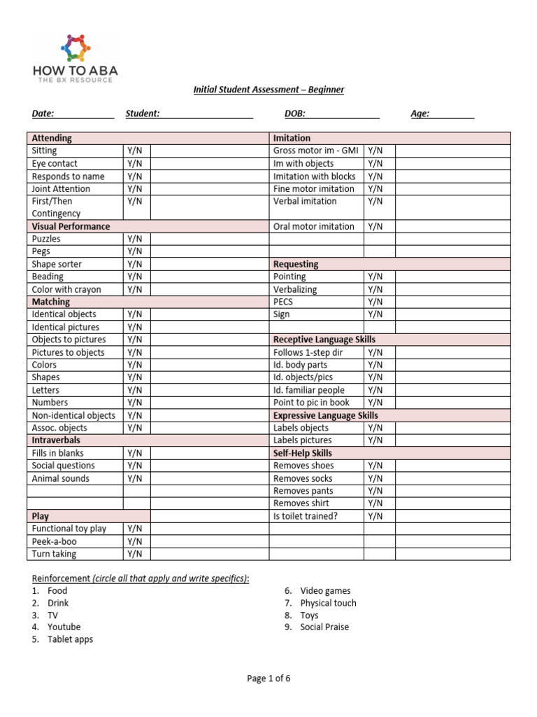 Initial Student Assessment | PDF | Cognitive Science | Linguistics