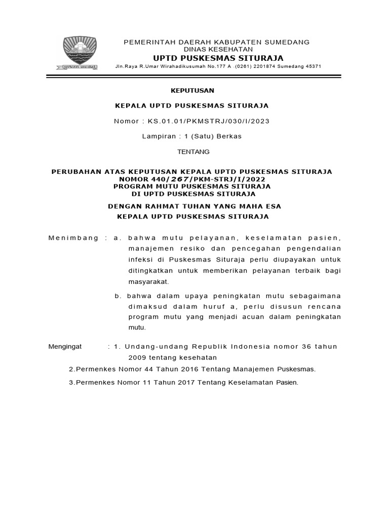 SK Program Mutu | PDF