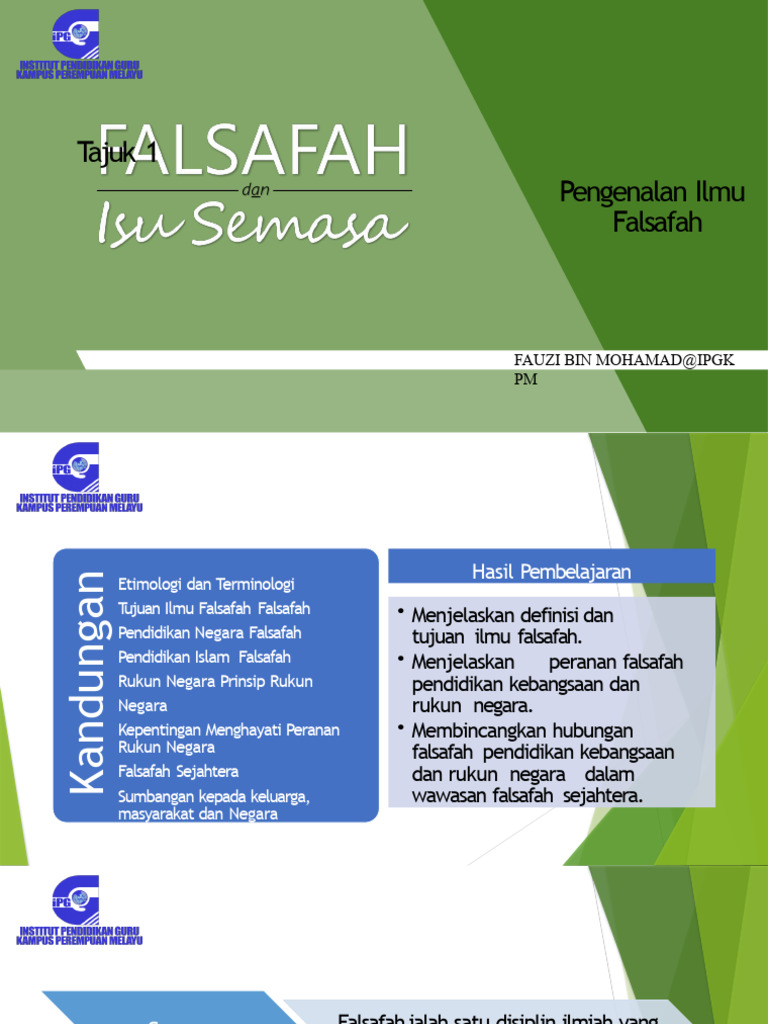 Tajuk 1 - Pengenalan Ilmu Falsafah | PDF