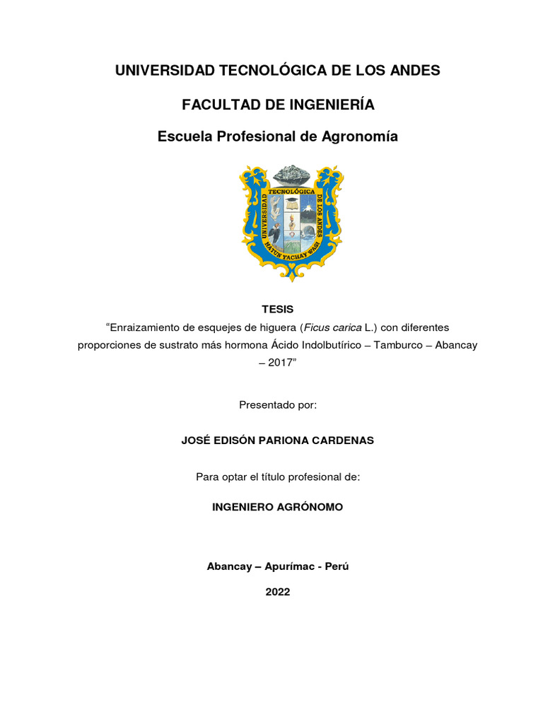 Enraizamiento de esquejes de higuera (Ficus carica L.)-Pariona Cardenas ...