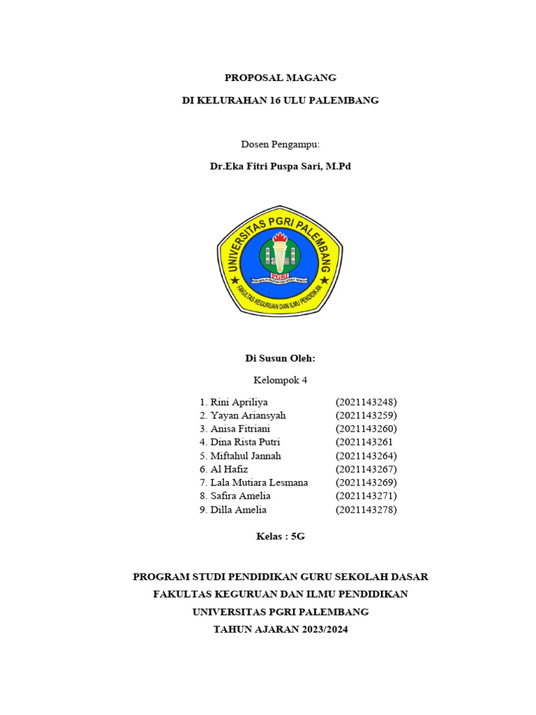 Proposal Magang Kel. 4 | PDF