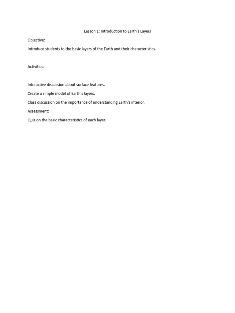 Earth's Layers: Introduction Lesson | PDF | Art | General Fiction