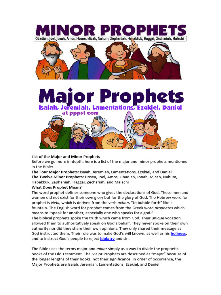 List of The Major and Minor Prophets | PDF