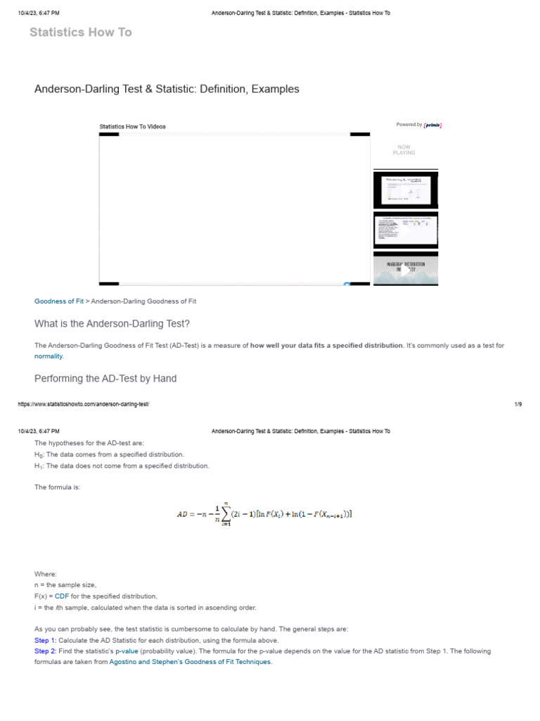 Anderson-Darling Test & Statistic - Definition, Examples - Statistics ...