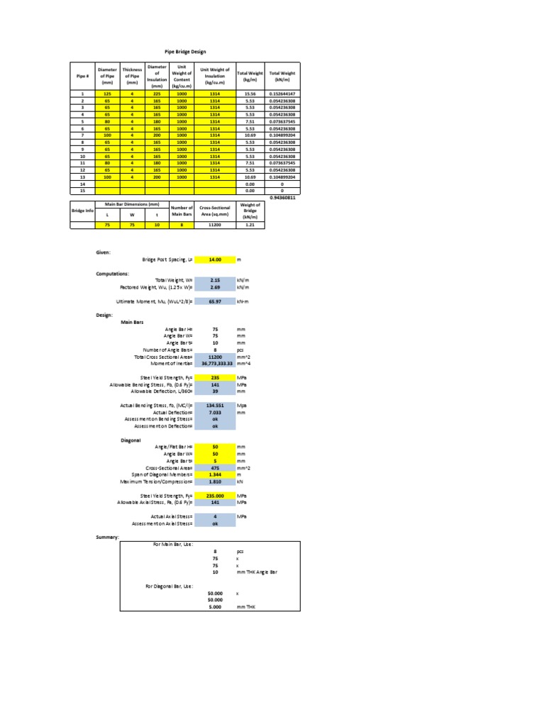 Pipe Bridge Design | PDF