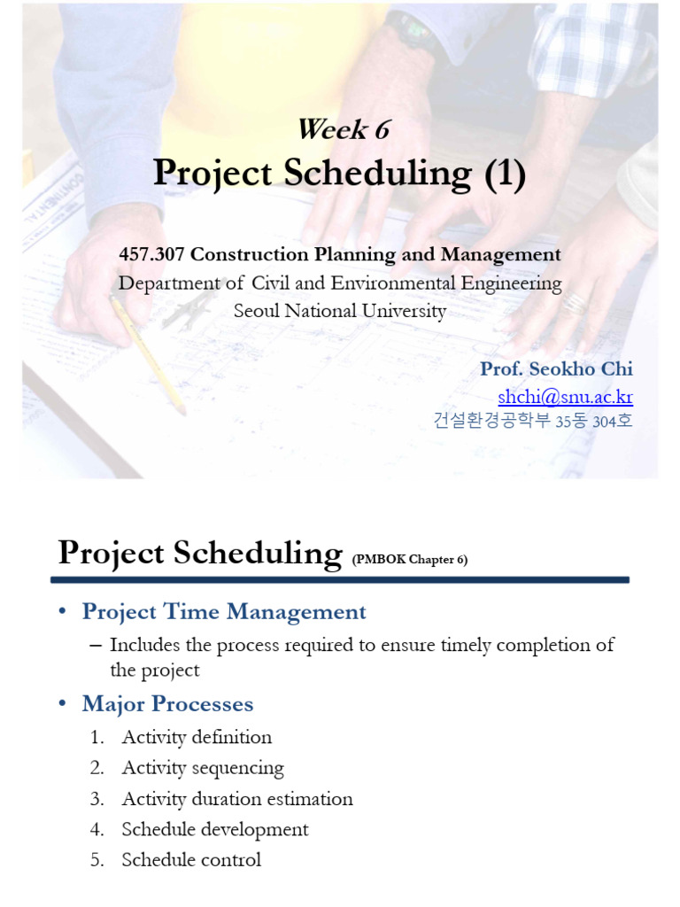 Week 6 - Project Scheduling | PDF