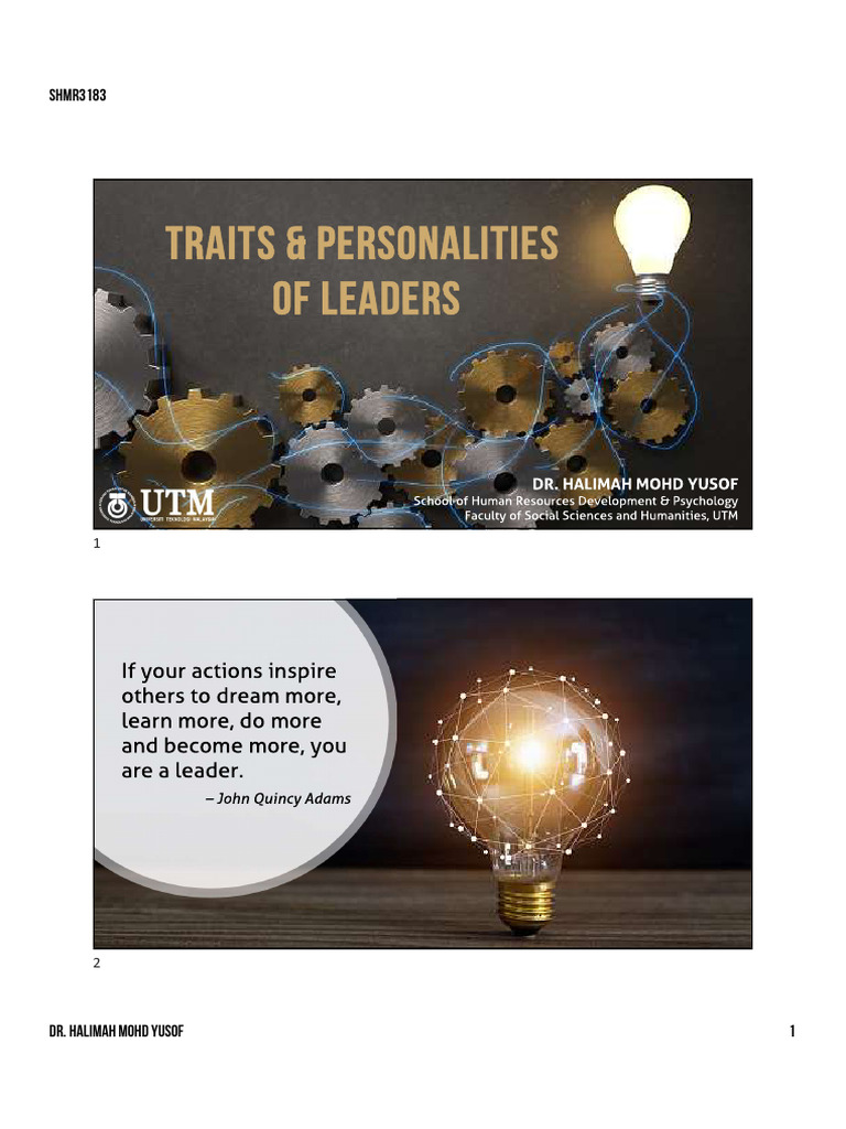 Traits - Personality of Leaders | PDF
