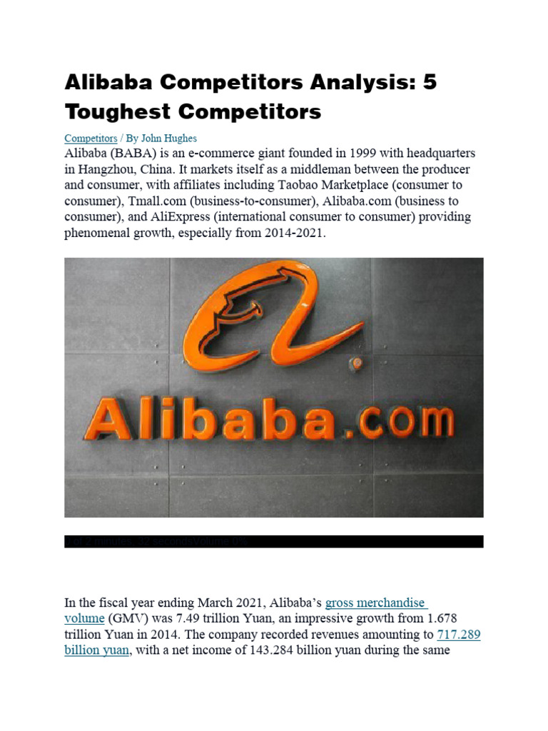 Alibaba Competitors Analysis | PDF