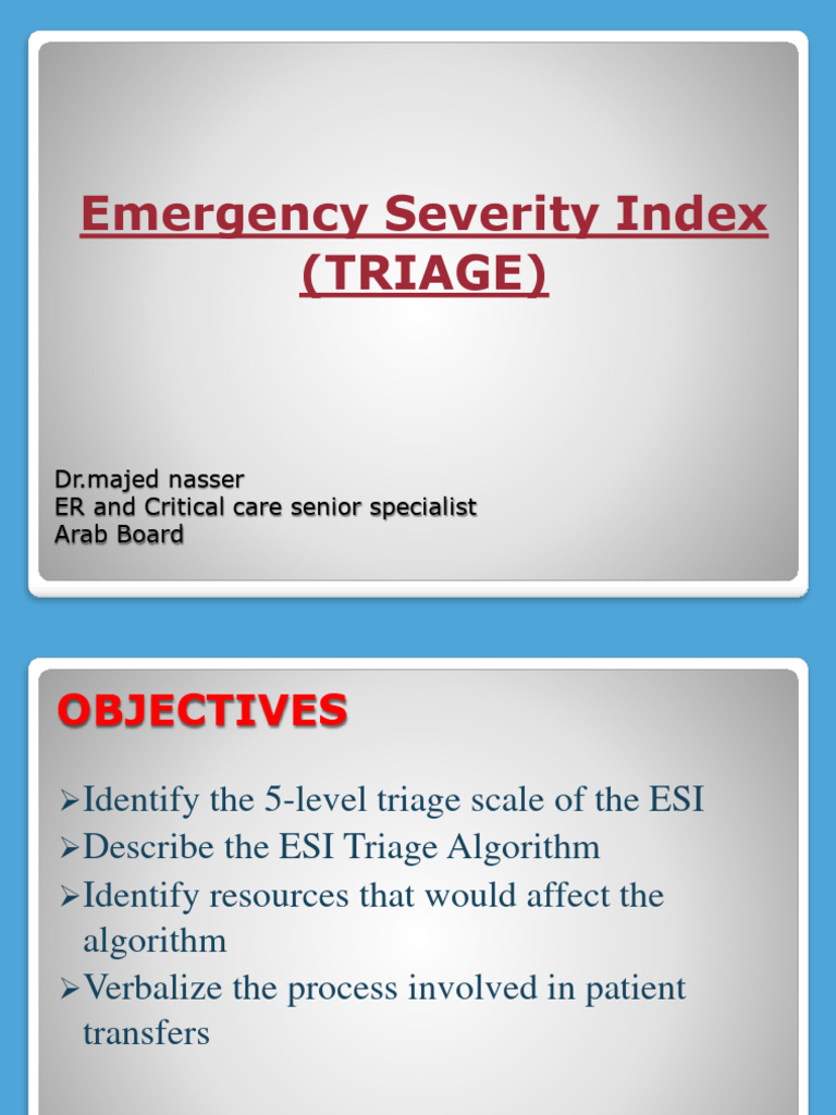Emergency Severity Index | PDF
