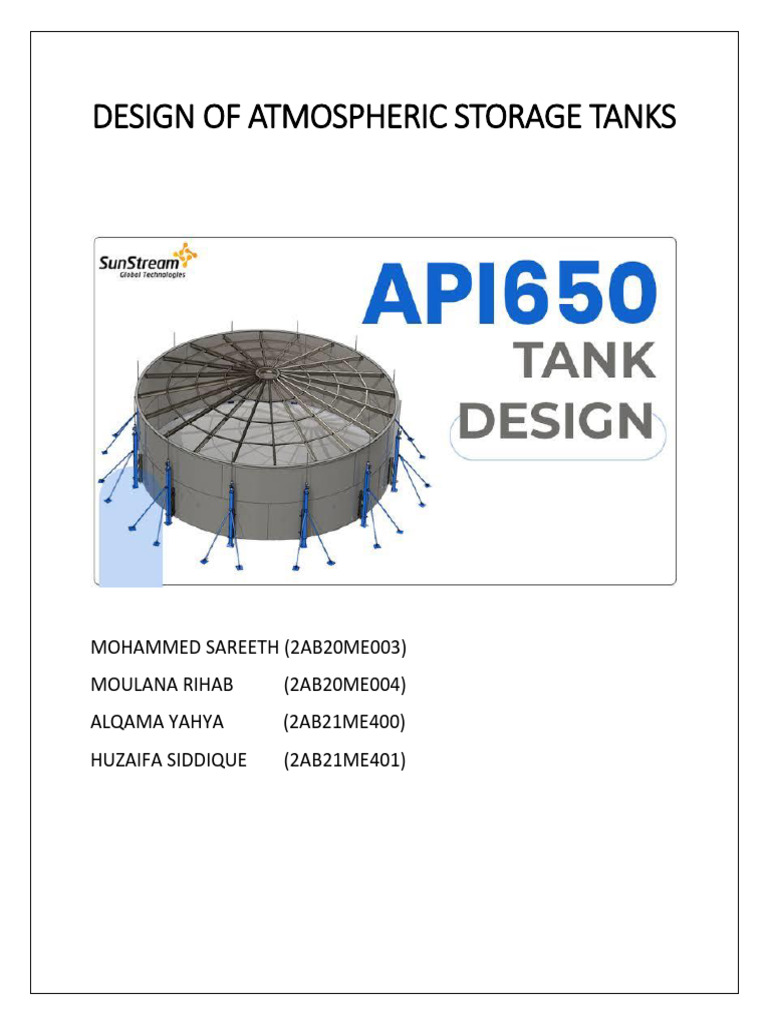 DESIGN OF ATMOSPHERIC STORAGE TANKS | PDF