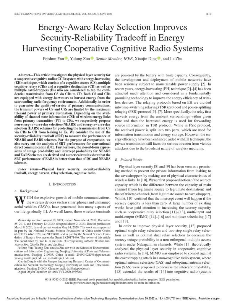 Energy-Aware - Relay - Selection - Improves - Security-Reliability - Tradeoff - in - Energy ...