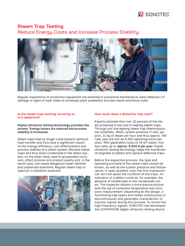 Flyer Steam Trap Testing Sonotec (1 2) | PDF