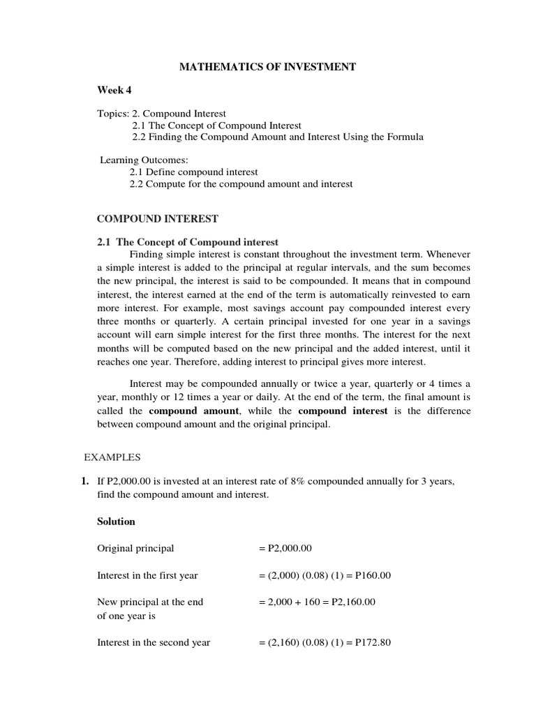Understanding Compound Interest Basics | PDF