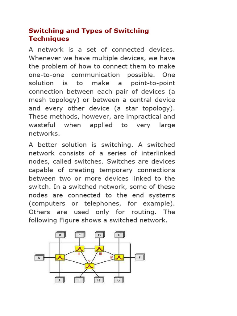 Switching and Types of Switching Techniques | PDF | Computer Network | Packet Switching