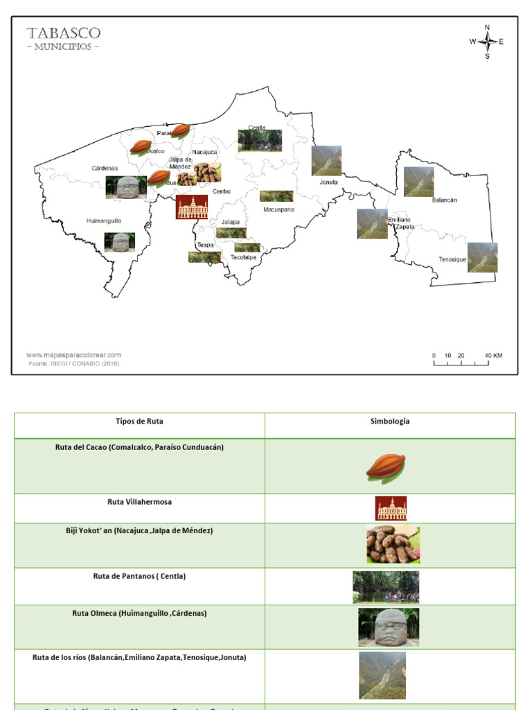 Mapa de Tabasco Con Rutas | PDF