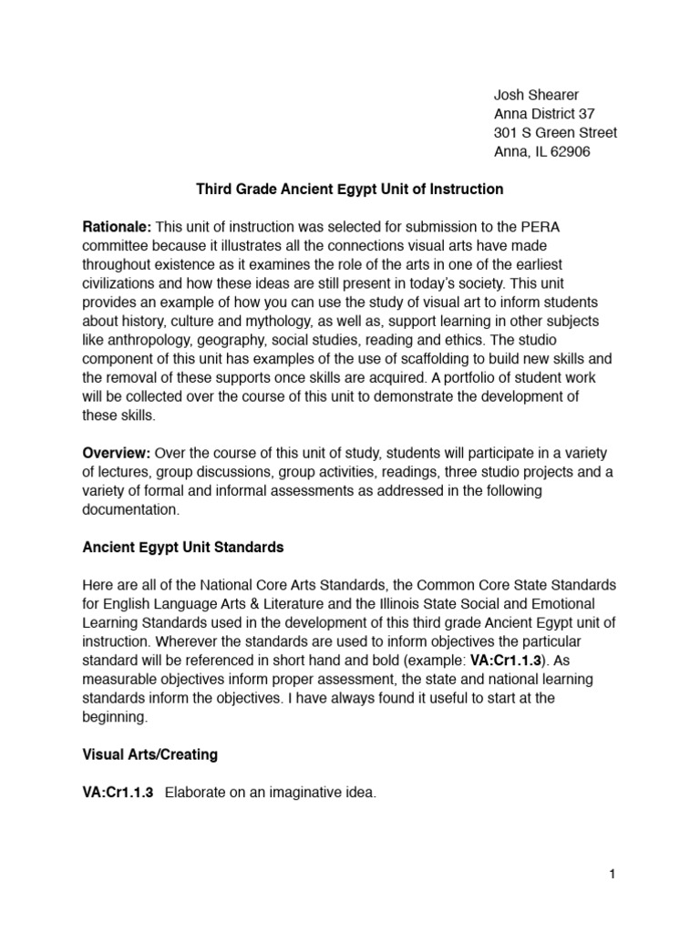 3rd Grade Ancient Egypt Unit | PDF | Social Science | Language Arts ...