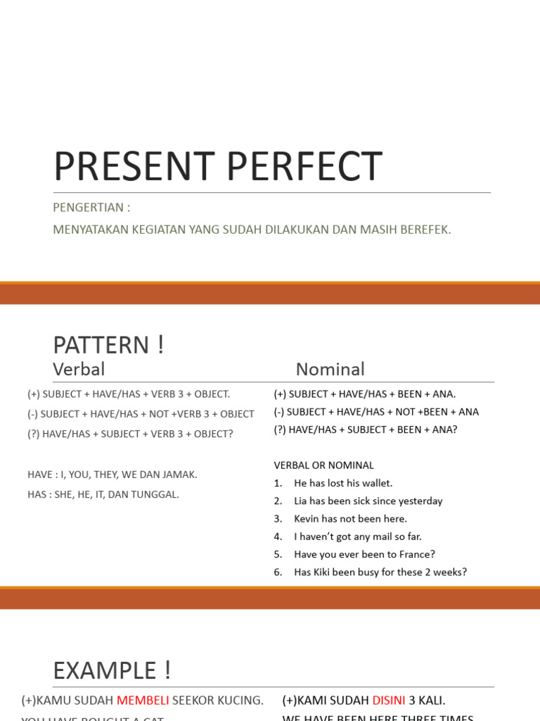 Present Perfect | PDF