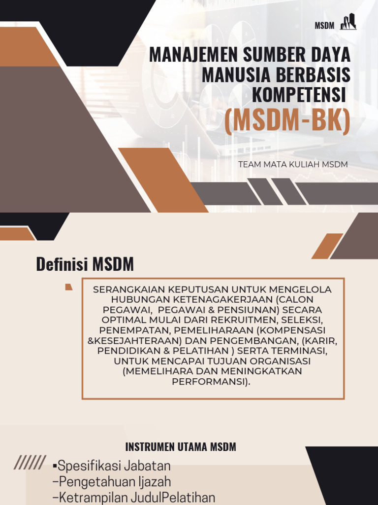 Manajemen Sumber Daya Manusia Berbasis Kompetensi (MSDM-BK) - Compressed | PDF