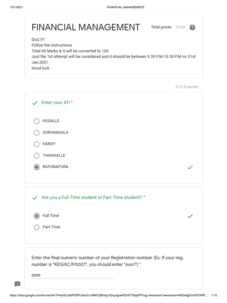 Finance Quiz for Students | PDF