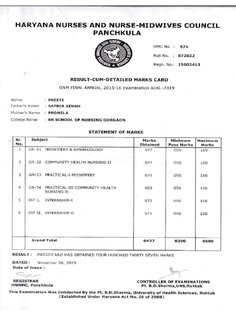 Nursing Certificate | PDF