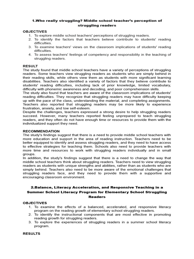 Research Gap of Elementary Literature | PDF | Phonics | Reading ...