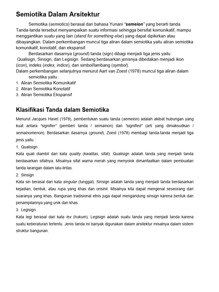 Semiotika Kritik Arsitektur | PDF