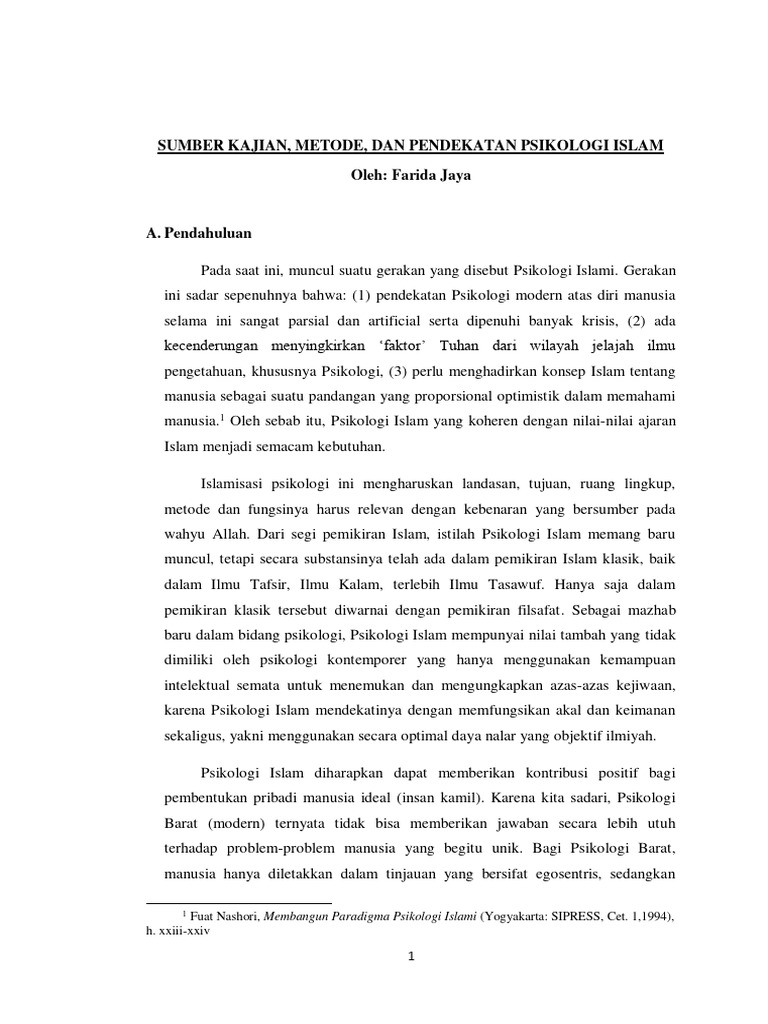 Psikologi Islam - FJ | PDF