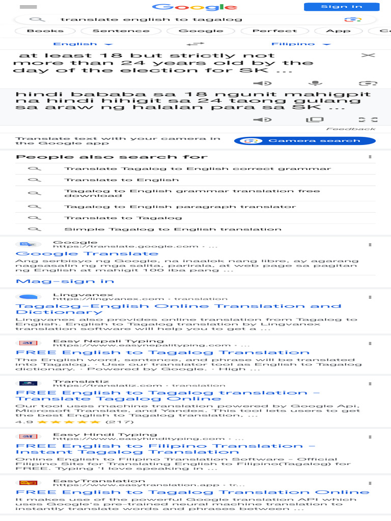 Translate English to Tagalog - Google Search | PDF