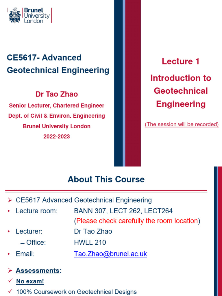 Lecture 1 1 Introduction To Geotechnical Engineering 1 1 PDF | PDF Lecture 1 1 Introduction To Geotechnical Engineering 1 1 PDF | PDF