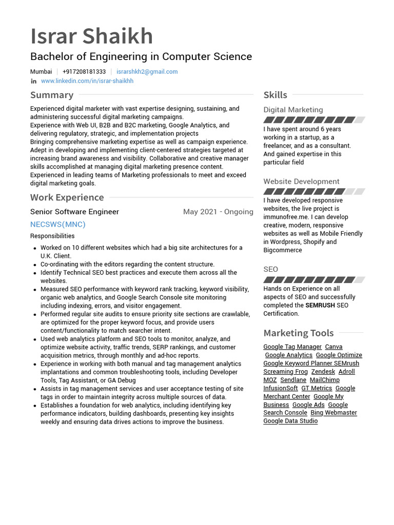 CV by Frank | PDF | Search Engine Optimization | Digital Marketing